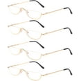 Half Reading Glasses - 2 Pairs Half Rim Metal Frame Glasses Spring ...