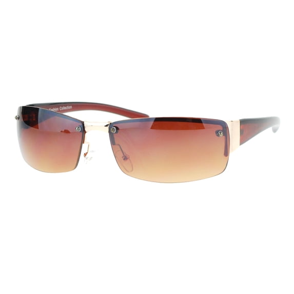 Half Rim Rimless Style Rectangular Sunglasses Classic Fashion UV400 ...