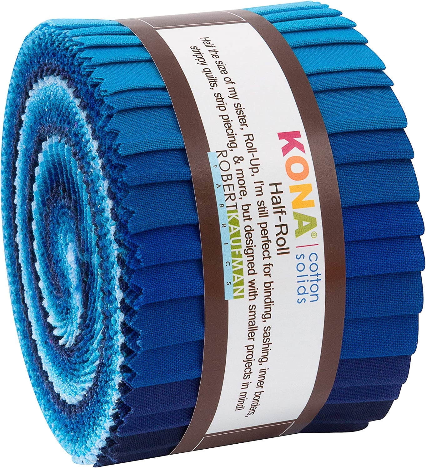 Half Rolls Kona(R) Cotton Solids Waterfall Palette Blues 2.5" Fabric ...
