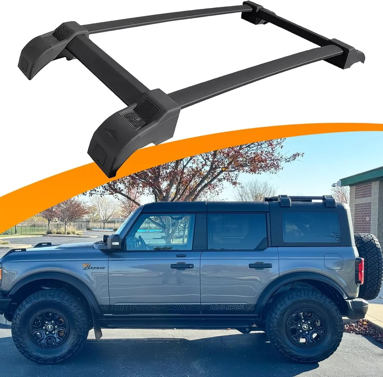Half Roof Rack Fit for 2021-2024 Ford Bronco 4-Door Hardtop Roof Rails ...