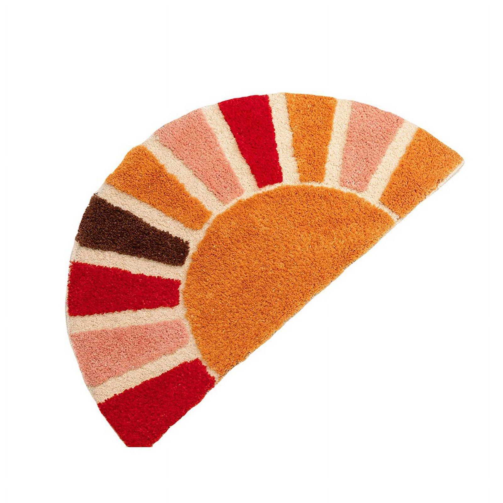 Half Round Bath Mat Sunbathing Mat, Vintage Boho Bathroom Decor ...