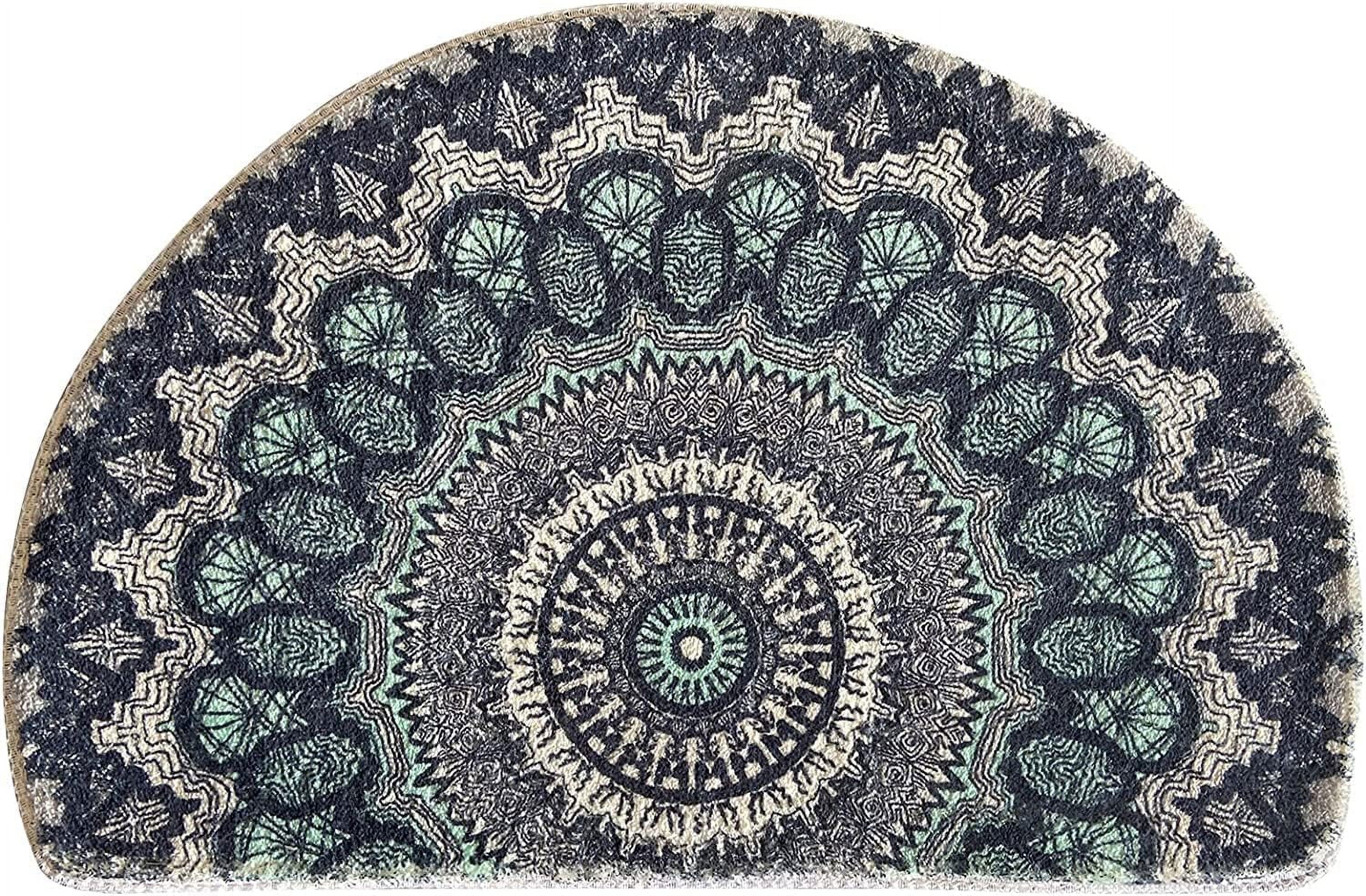 Half Round Door Mat,Semi Circle Bathroom Floor Rug,Mandala Bohemian Rug ...
