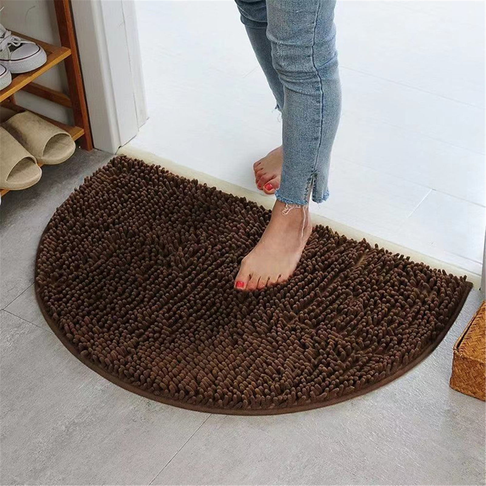 Half Round Doormat Kitchen Decor Rug Non-Slip Bathroom Mats Indoor Half ...