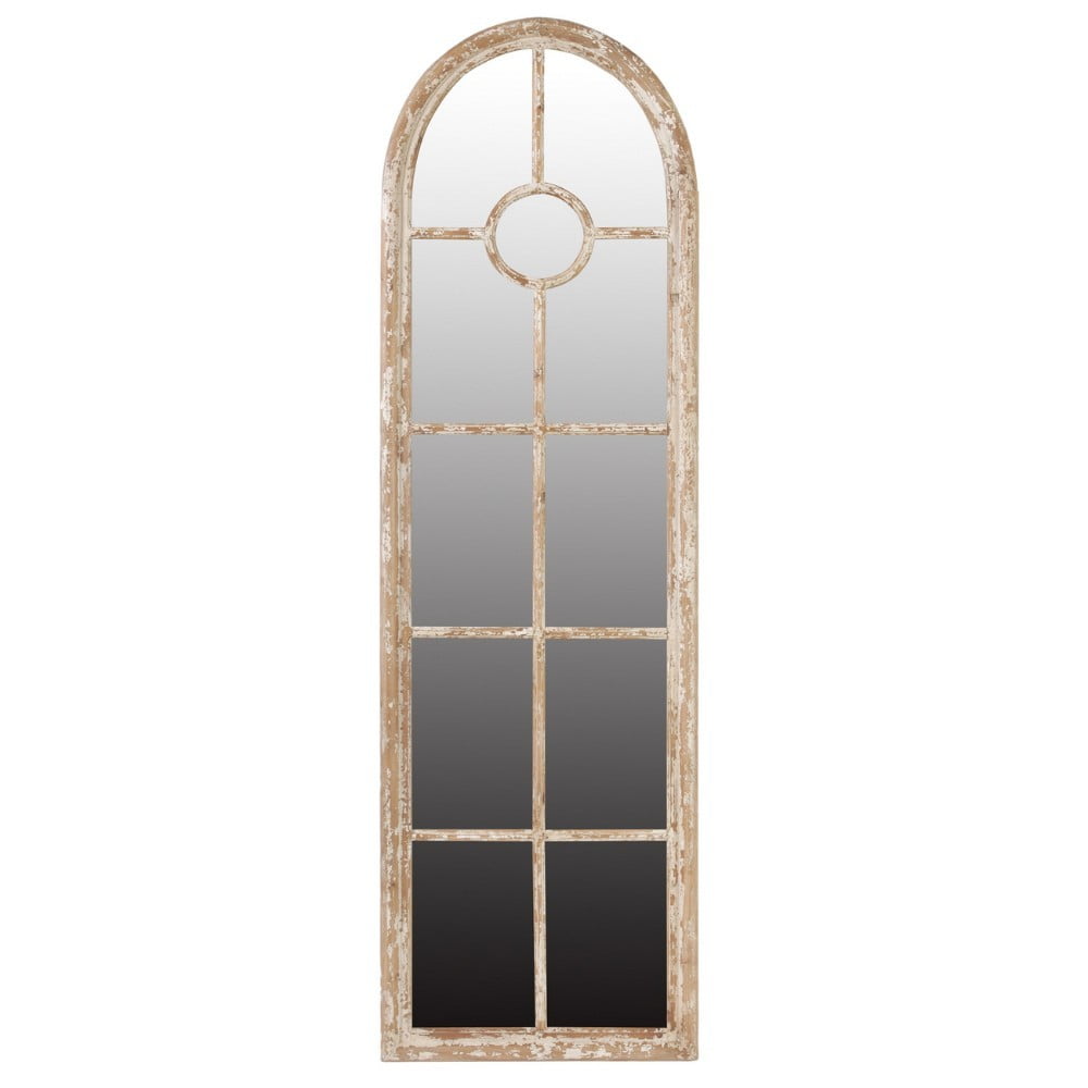 Half-Round Elongated Wooden Framed Mirror, Brown - Walmart.com