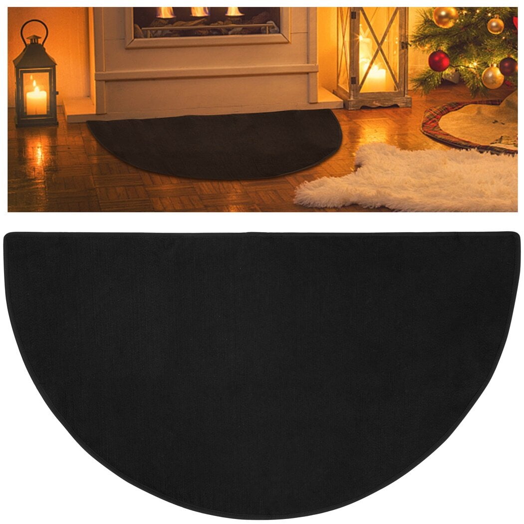 Half Round Fireproof Fireplace Mat, Fireplace Hearth Rug 24" x 41.7 ...
