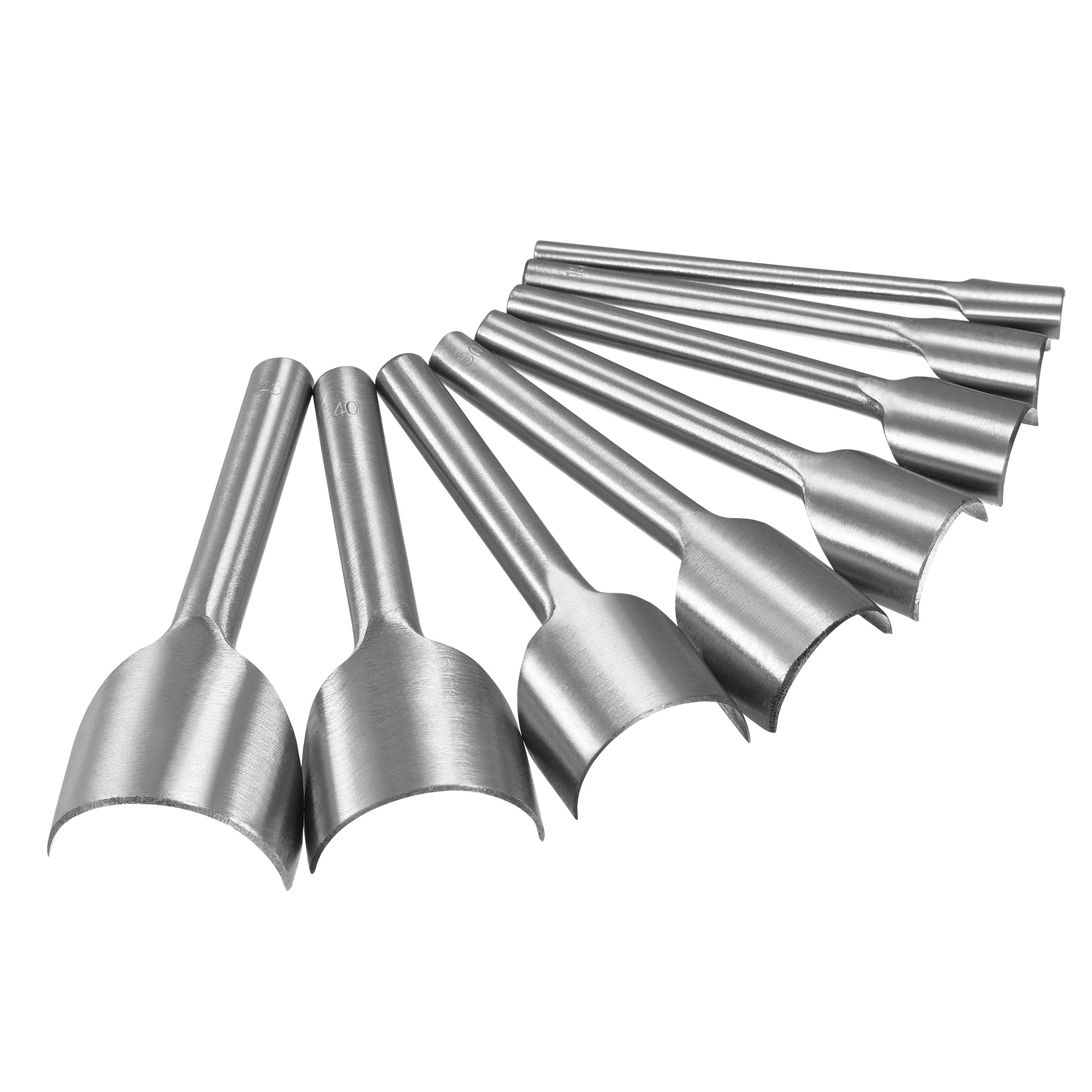 Half-Round Leather Cutter Punch 10-45mm Strap End Punch Tool Set 8 Pack ...