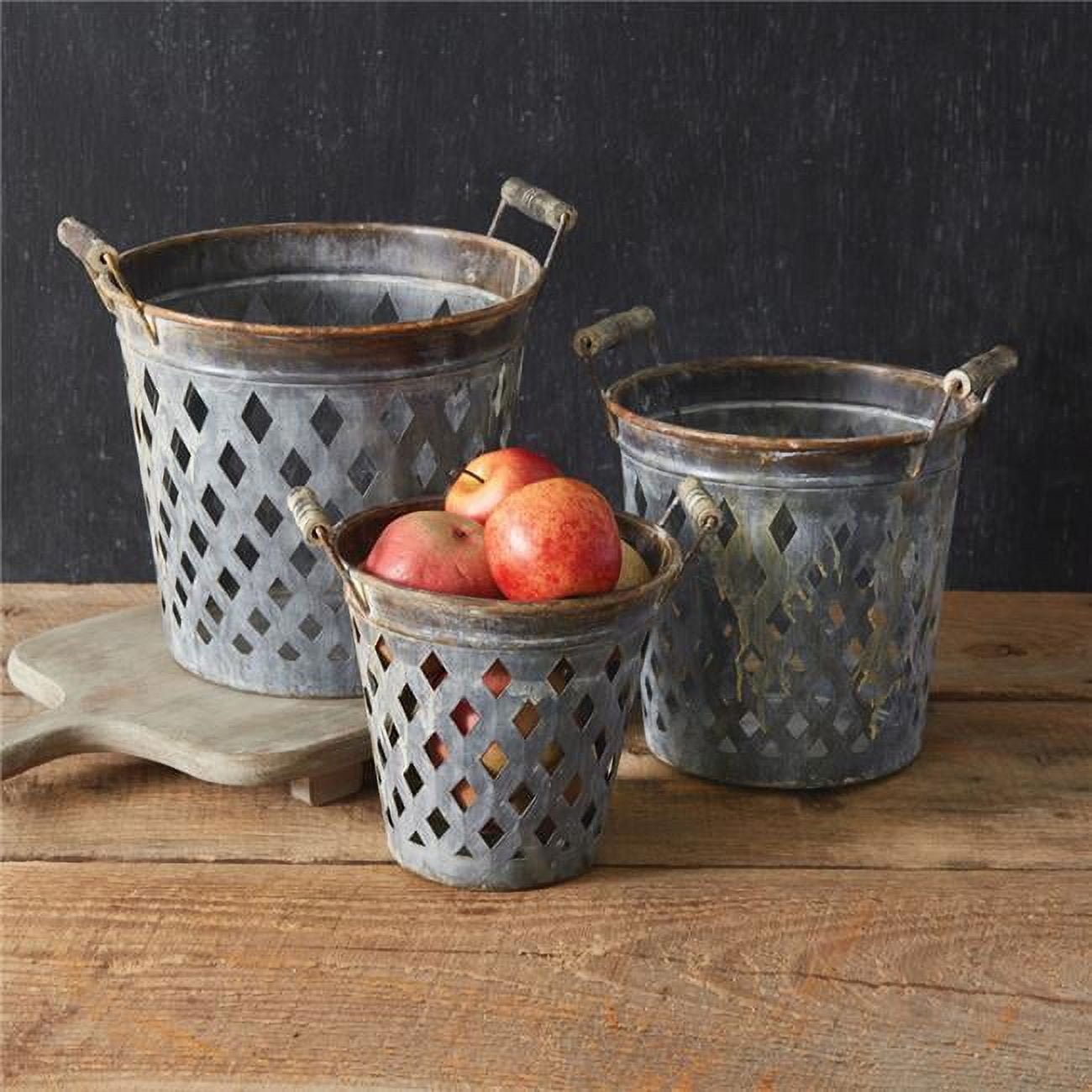 Half Round Open Weave Metal Wall Buckets - Walmart.com