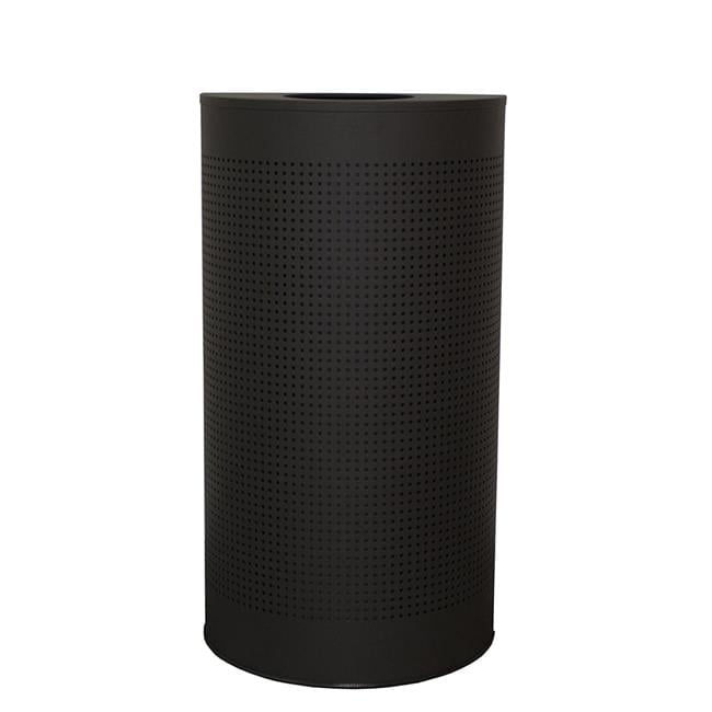 Indoor Half Round Black Trash Bin with Perforated Holes & Rigid Plastic ...