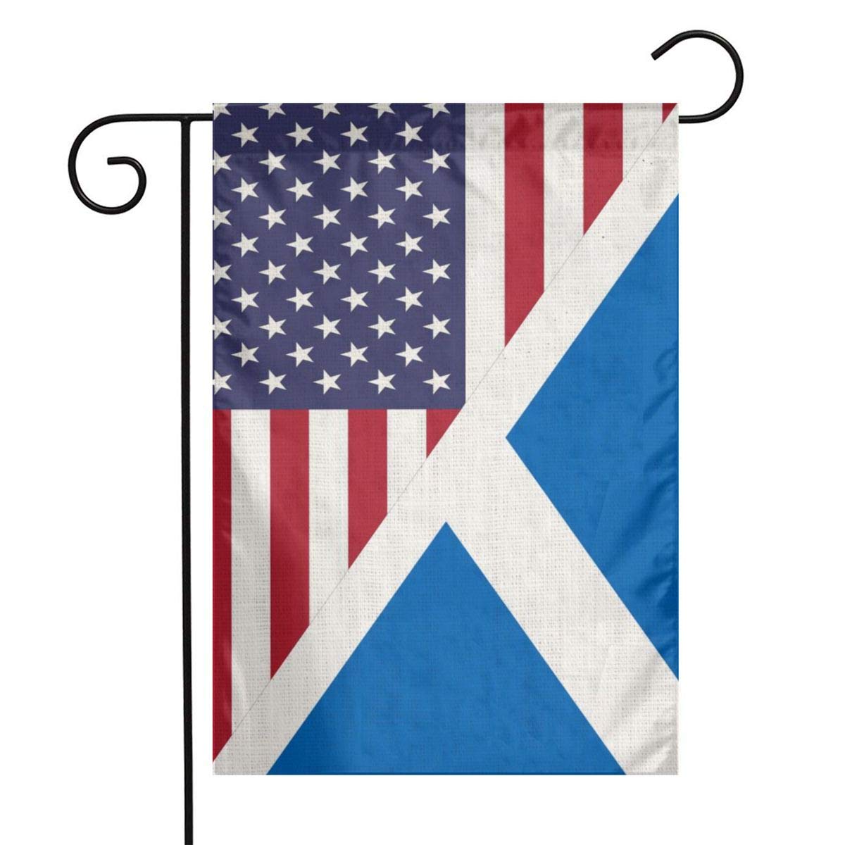 Half Scottish Half and American Flag Combo Flax Garden Flag Farmhouse ...