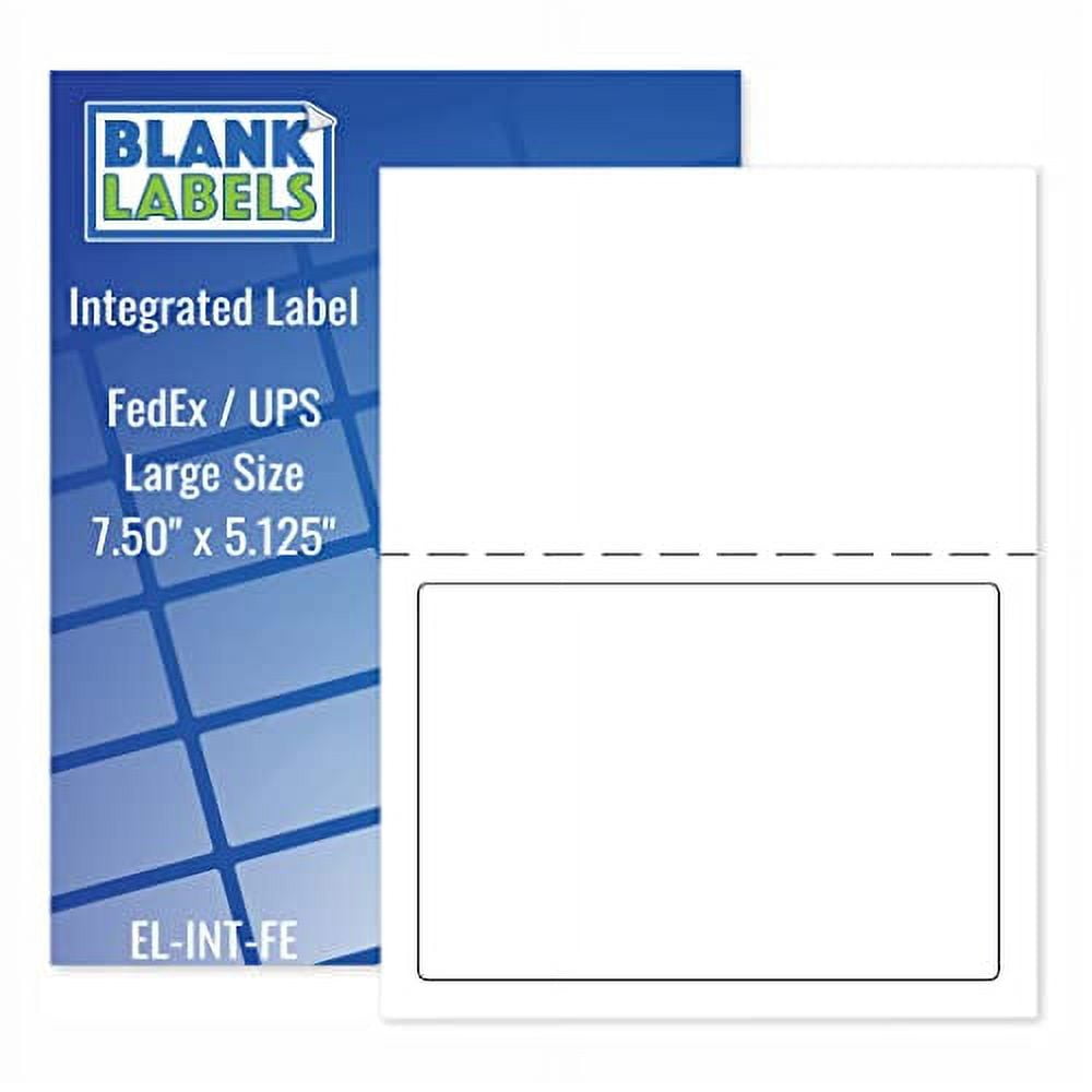 Half Sheet FedEx Shipping Labels with Tear Off Receipt from Blank ...