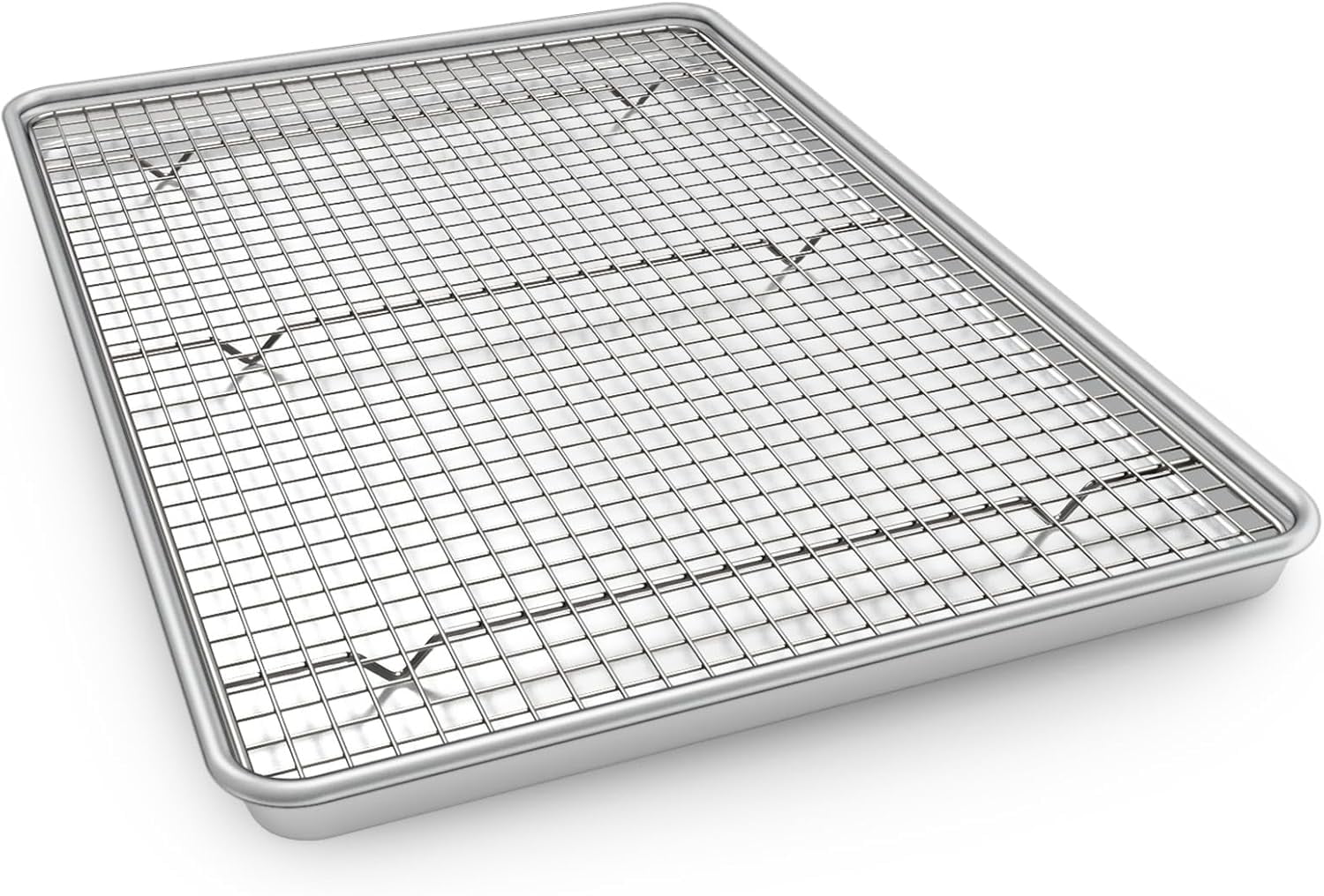 Half Sheet Pans with Rack Set, 18 Inch Commercial Quality Baking Pan ...