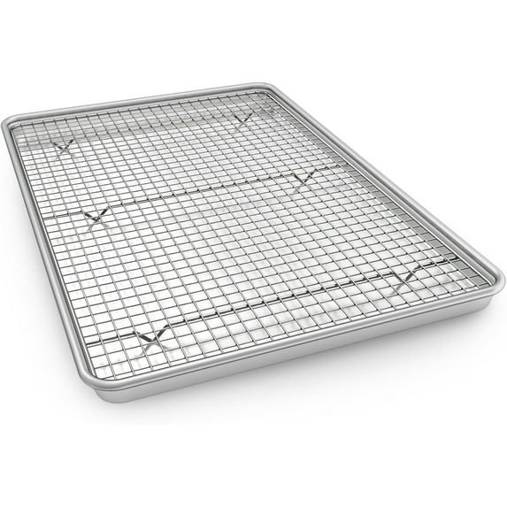 Half Sheet Pans with Rack Set, 18 Inch Commercial Quality Baking Sheet ...