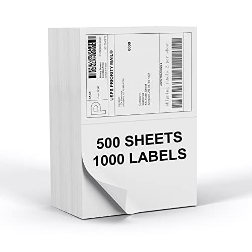 Half Sheet Self-Adhesive Shipping Labels for Laser & Inkjet Printers ...