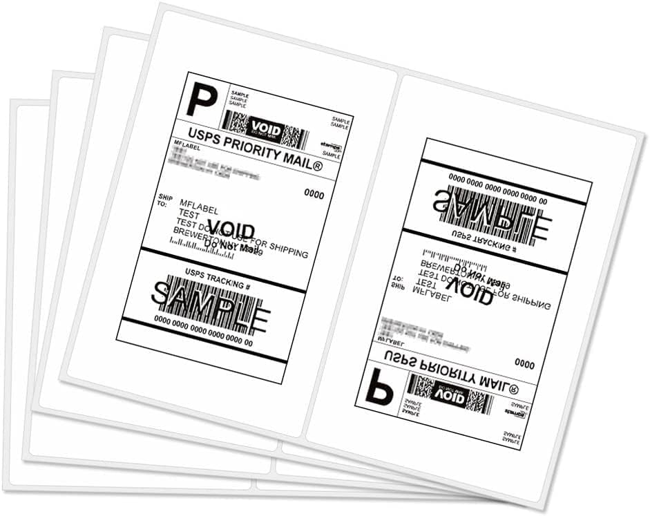 Half Sheet Self Adhesive Shipping Labels for Laser & Inkjet Printers ...
