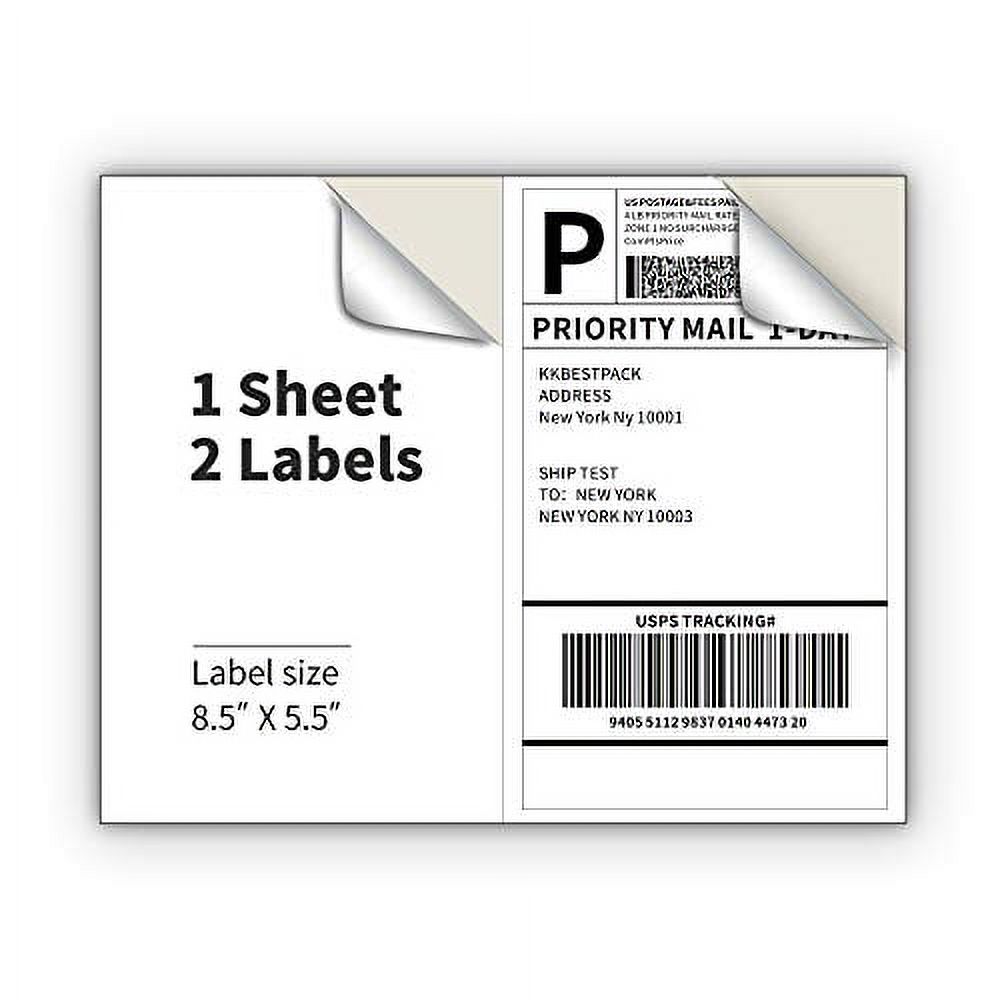 Half Sheet Shipping Labels for Laser and Inkjet Printers – 2 Per Page ...