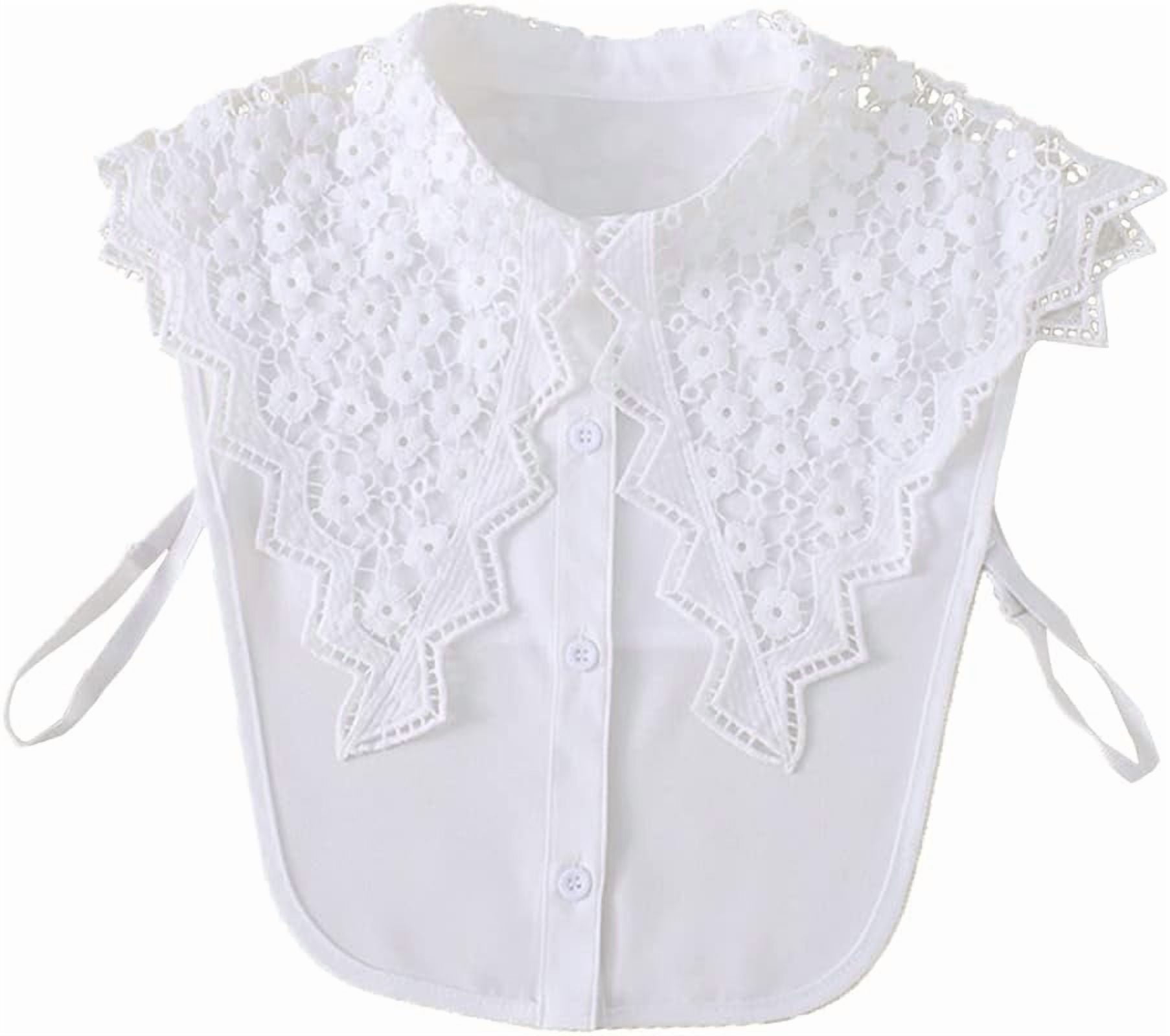Half Shirt Blouse Fake Collar Detachable Dickey Collar Faux False ...