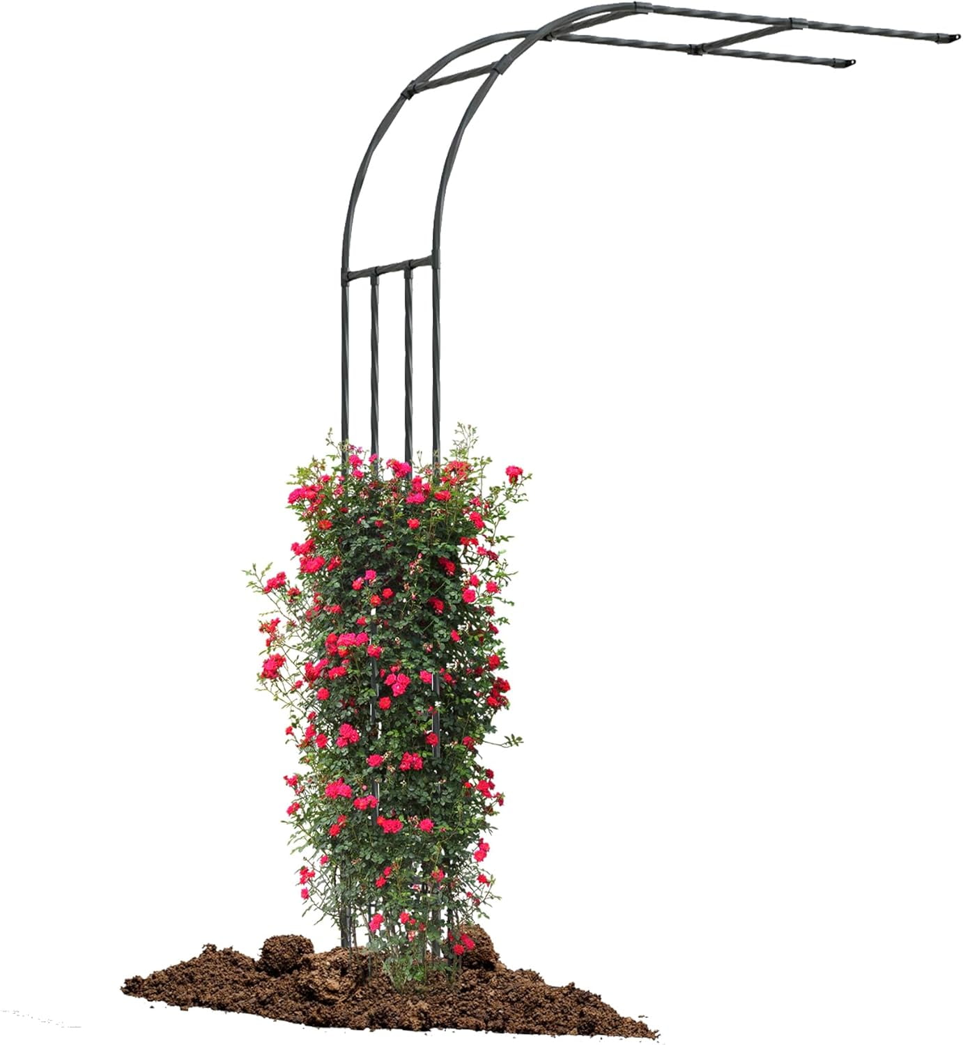 Half Side Garden Arch Trellis, 7.9FT Metal Garden Arbor Trellis for ...