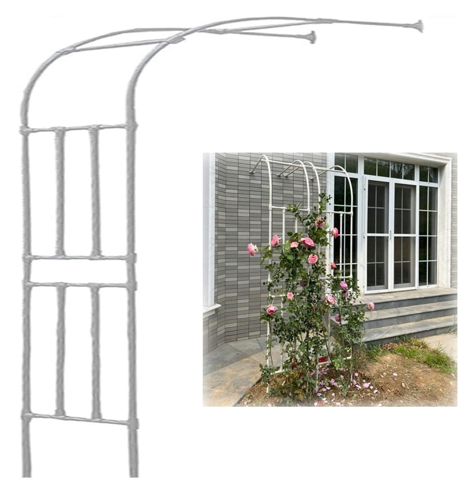 Half Sided Arch Against The Wall Garden Arbor Trellis, Sturdy Rose ...