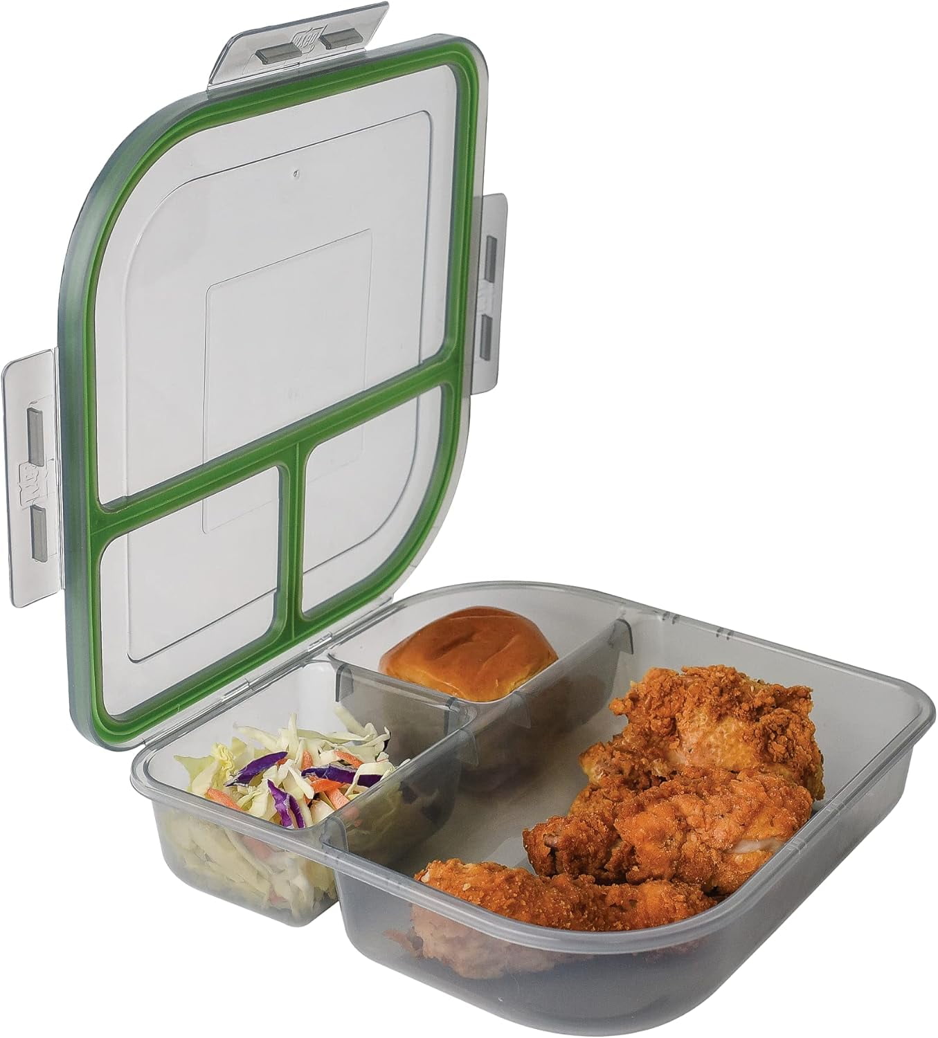 Half-Sized To-Go Divided Compartment Container Reusable, Microwave Safe ...