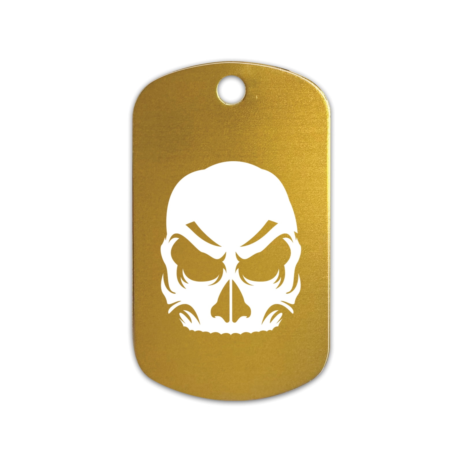 Half Skull GI Dog Tag Aluminum Keychain - Gold - Walmart.com