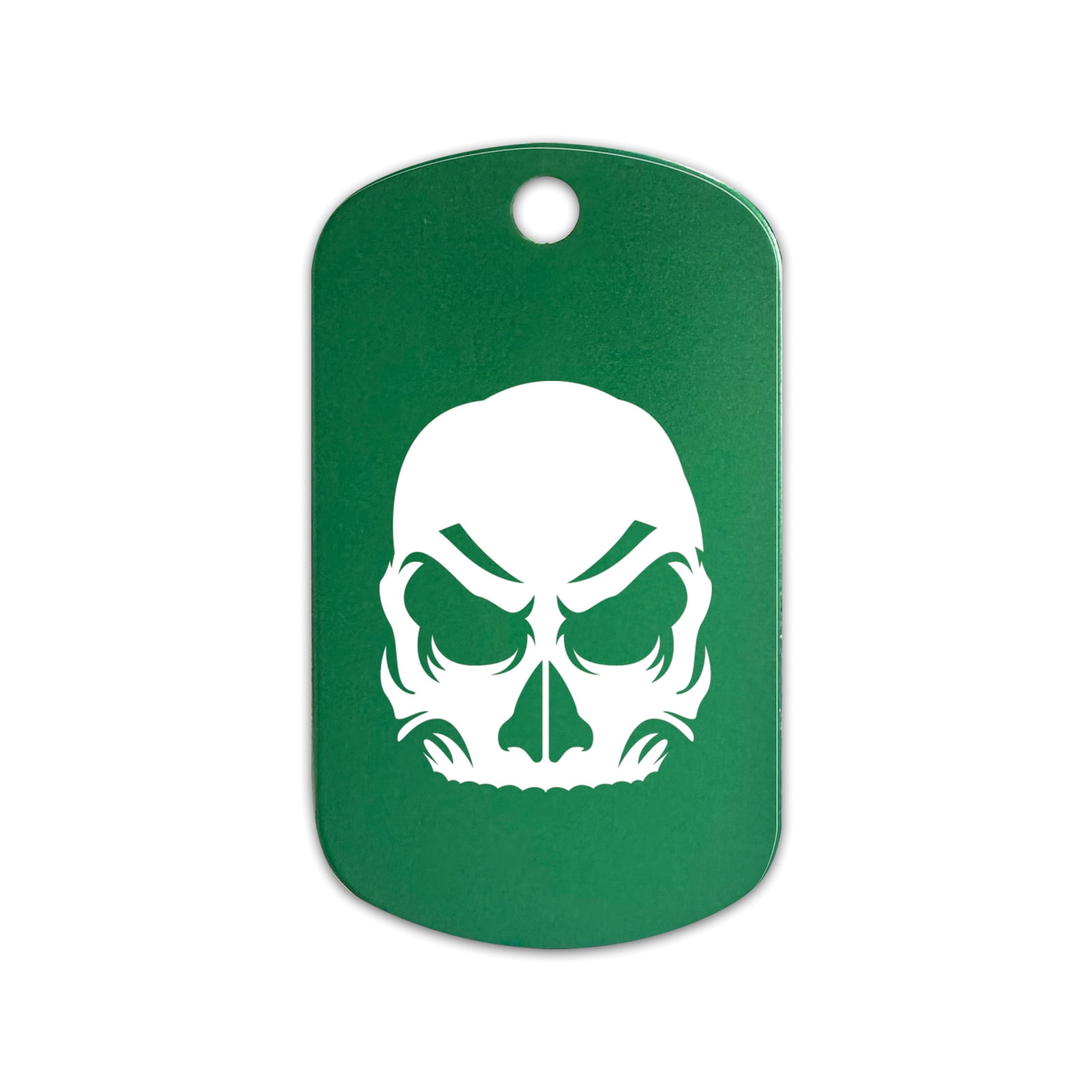 Half Skull GI Dog Tag Aluminum Keychain - Green - Walmart.com