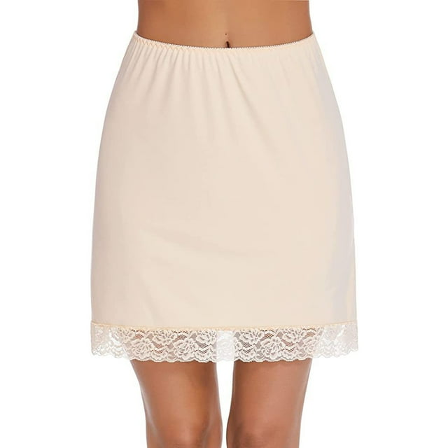 Half Slips for Women Underskirt Short Lace Trim Loose Above Knee Half ...