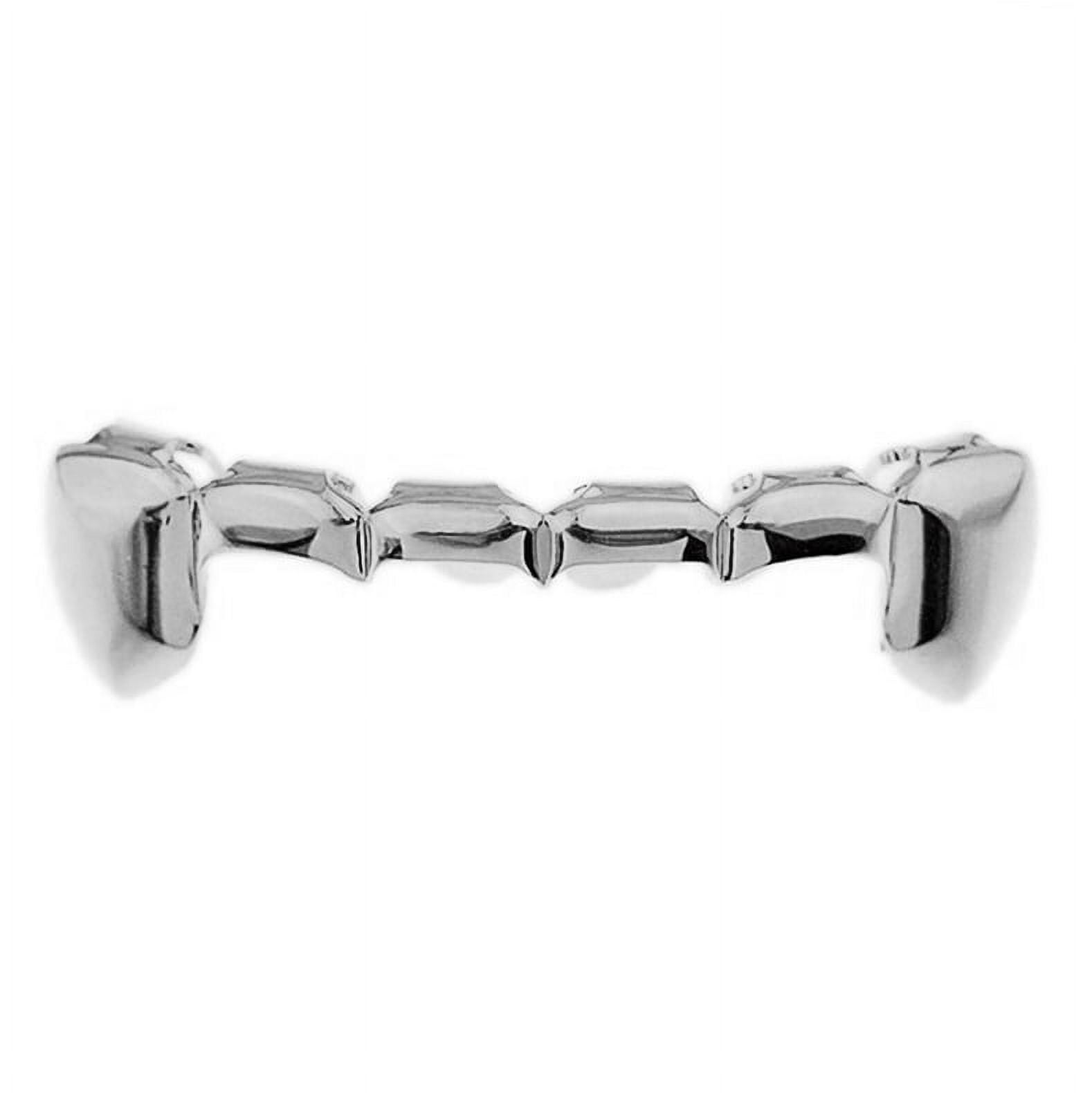 Half Teeth Grillz Silver Tone Grill Slim Bottom Lower Row Slugs Hip Hop ...
