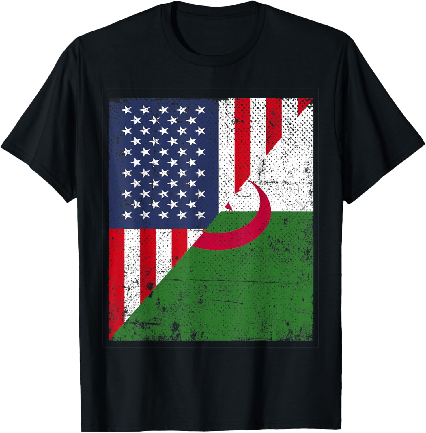 Half USA Flag Half Albania Flag - American Albanian Flag T-Shirt ...