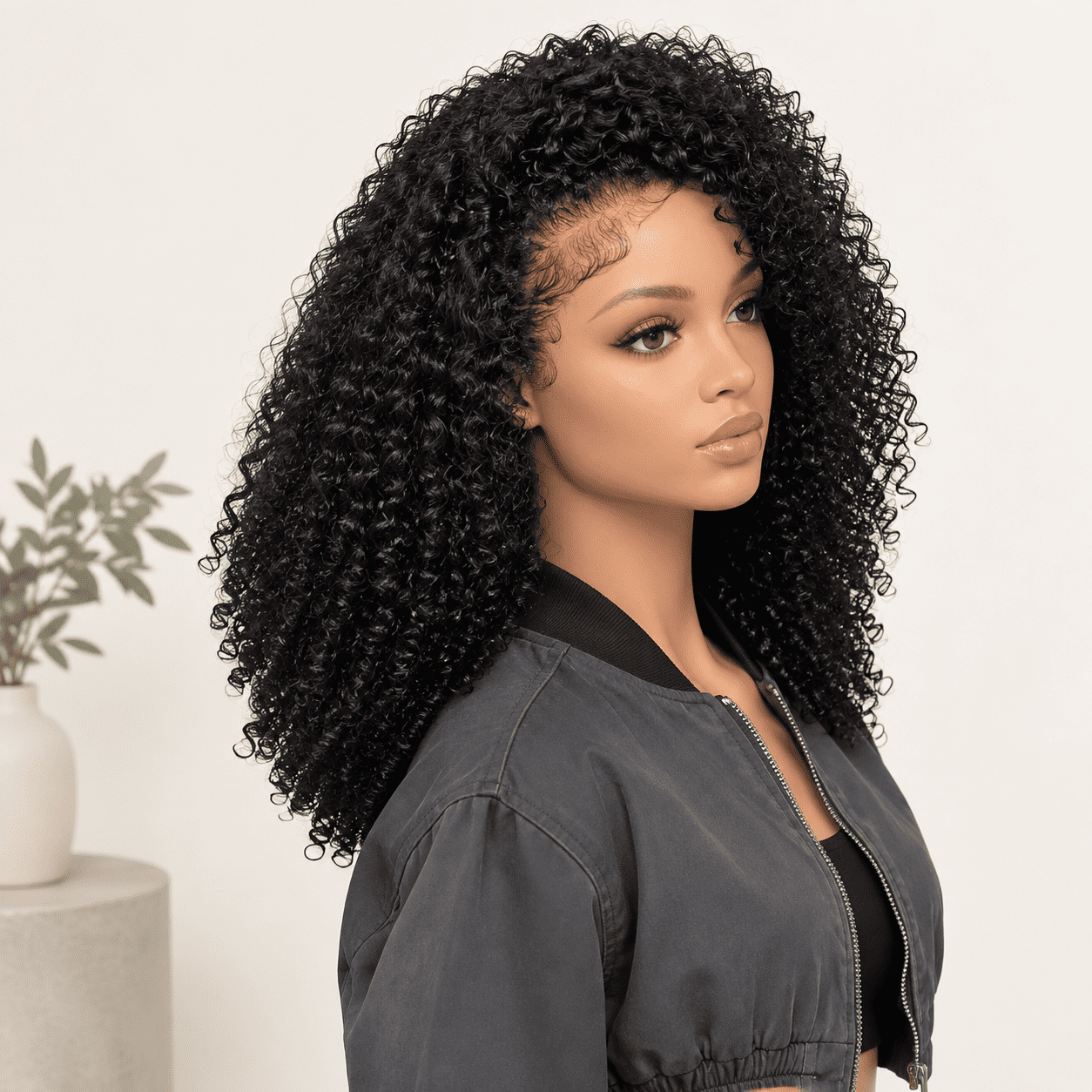 Half Wig Kinky Curly Human Hair Glueless 220% Density 22 Inch - Walmart.com