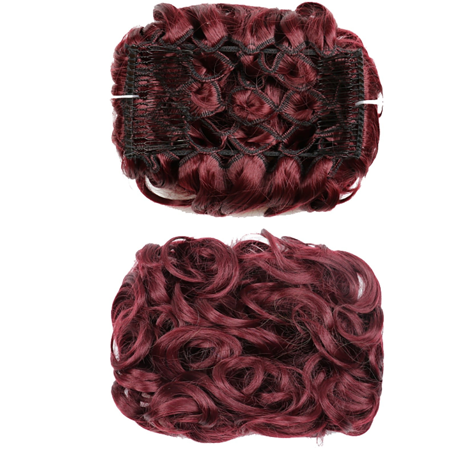 Half Wigs for Black Women, Messy Curly Hair Bun Easy to Stretch Hair ...