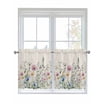 Tier Curtains 45 Inches Long, Blue Floral Spring Window Treatment ...