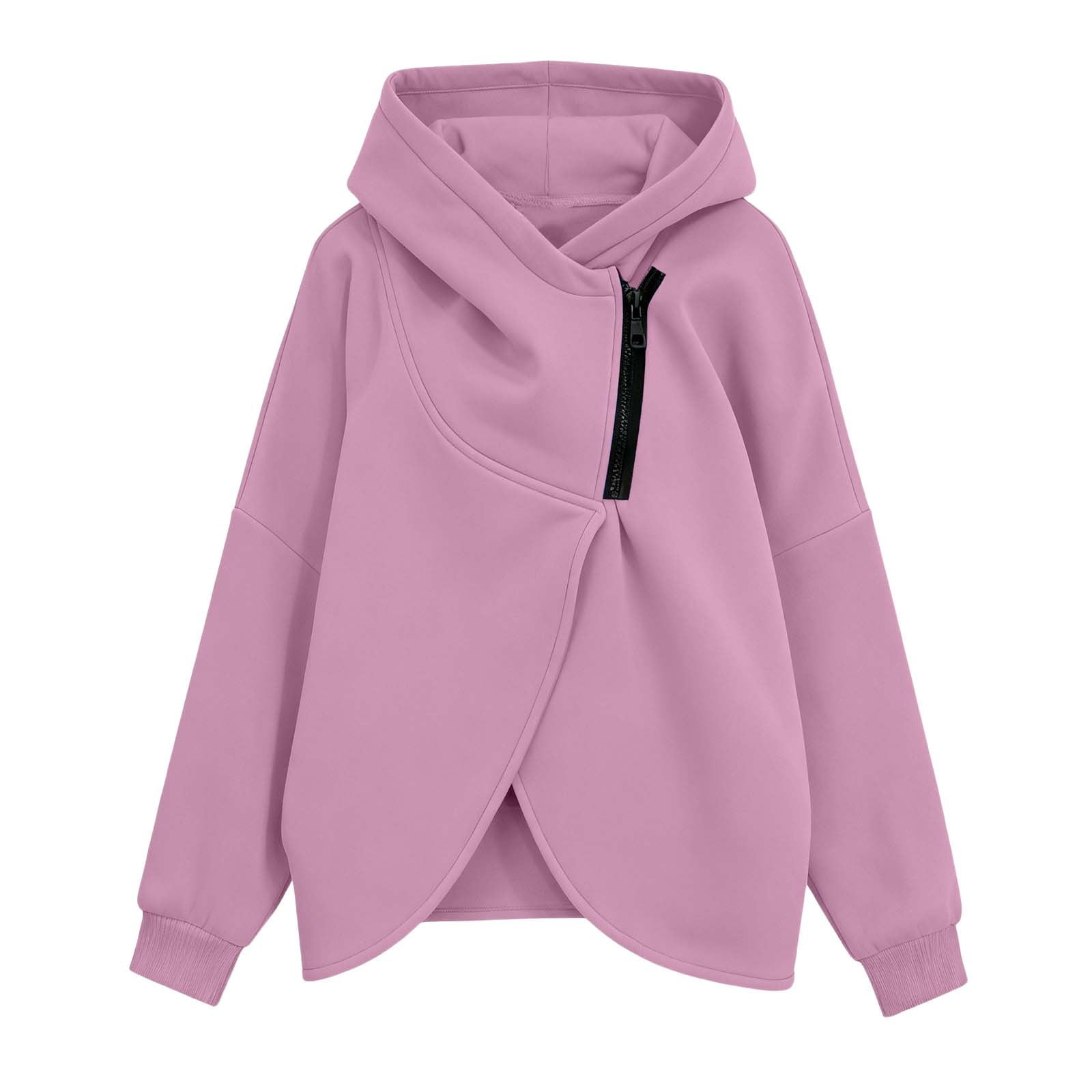 Half Zip Pullover Hoodie for Women Fall Winter Long Sleeve Irregular ...