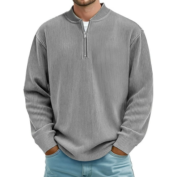 Half Zip Sweatshirt Long Sleeve Pullover Casual Athletic Outdoor Wear ...