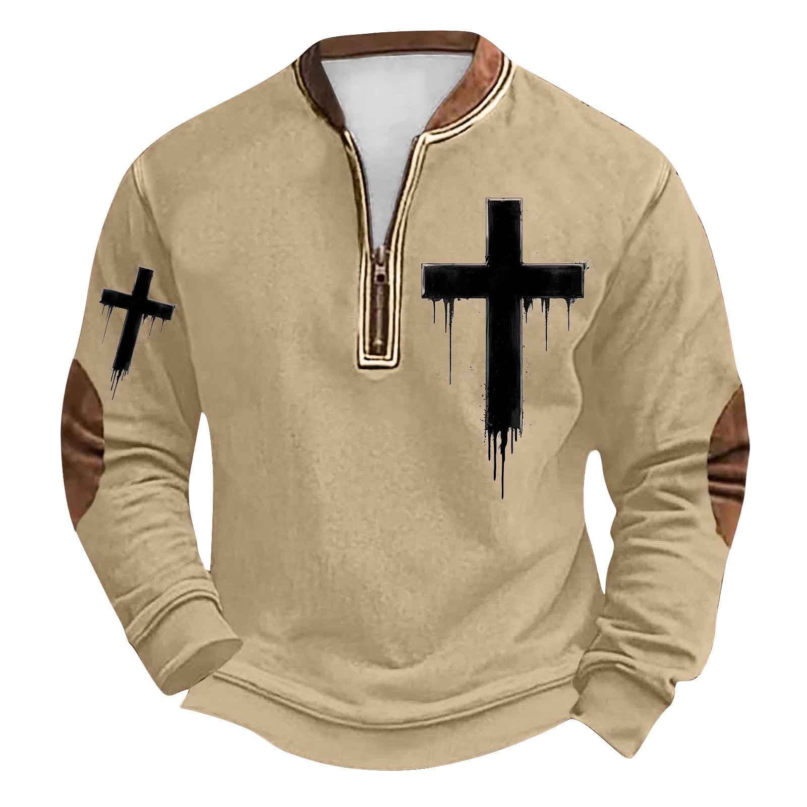 Half Zip Sweatshirts for Men, Mens Sweat Shirts Patchwork Quarter Zip ...