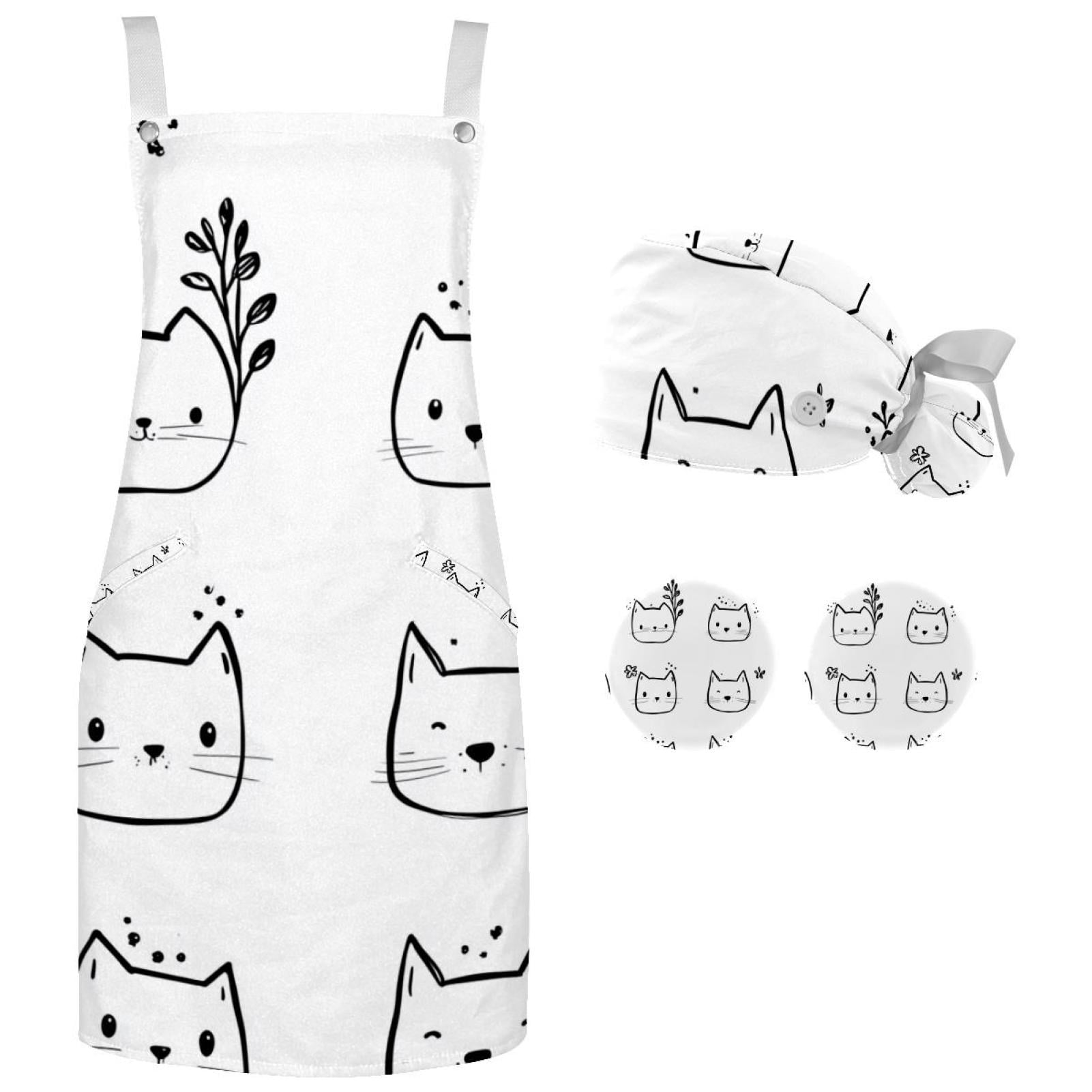 Half length apron, women's household kitchen workwear, half body ...