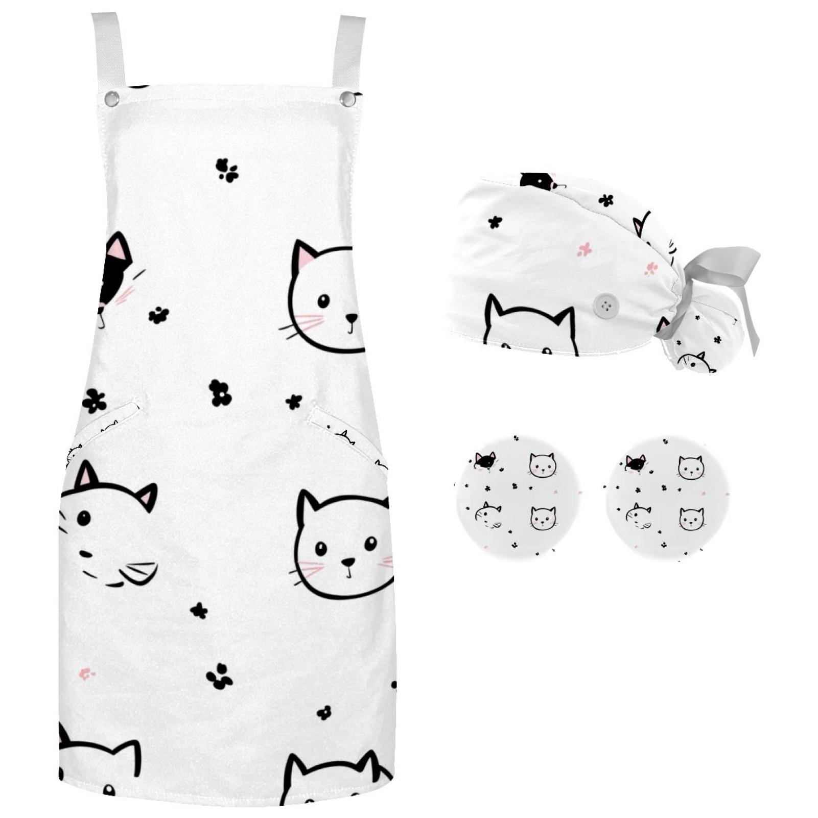 Half length apron, women's household kitchen workwear, half body ...