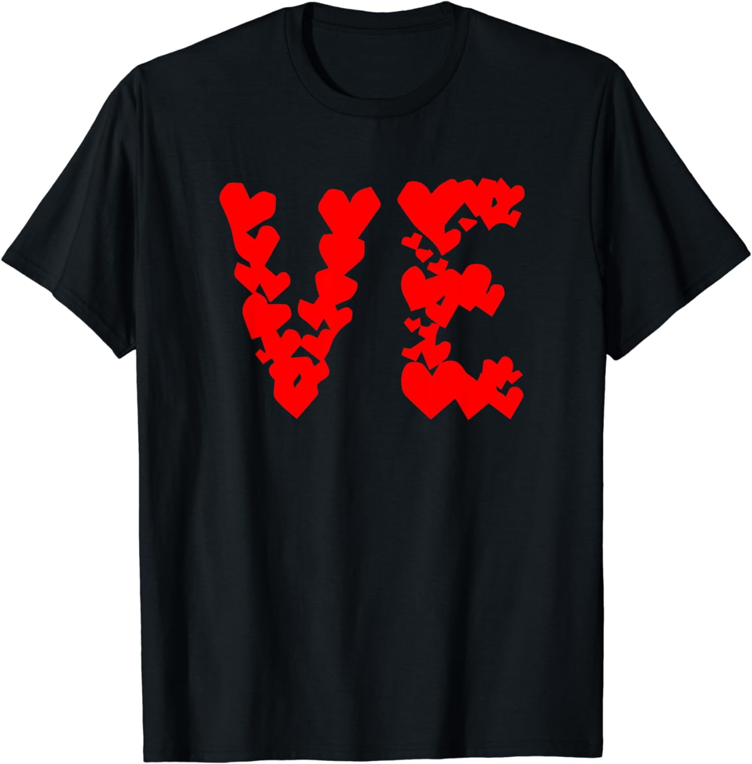 Half love with hearts matching couple partner Valentines Day T-Shirt ...