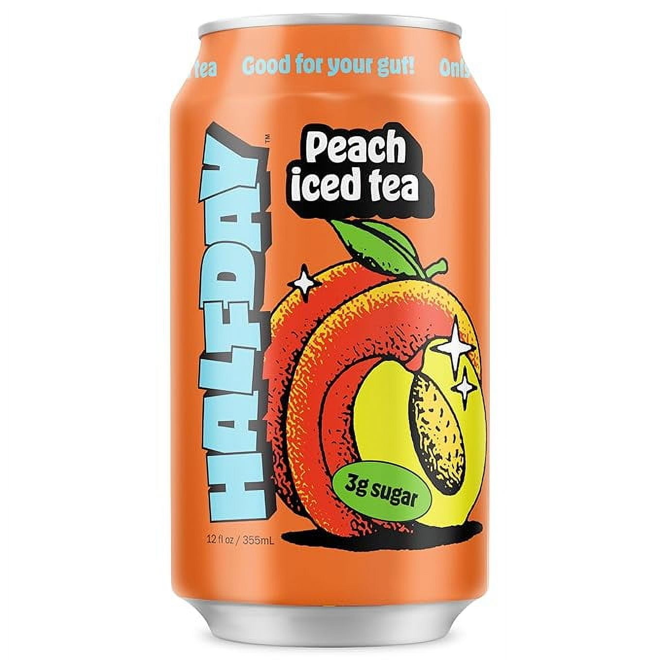 Halfday Prebiotic Peach Iced Tea, 12 Fl Oz Can - Walmart.com