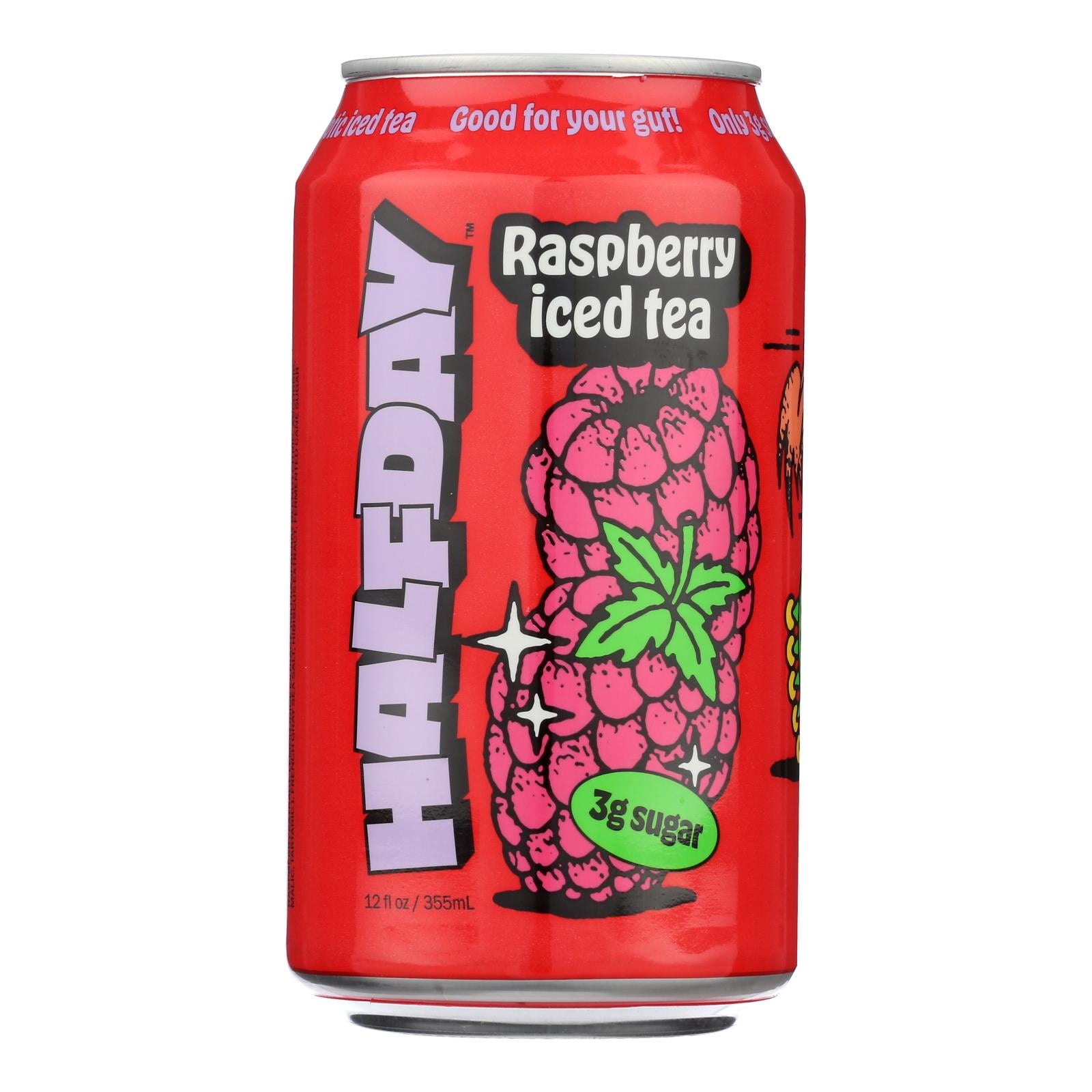 Halfday - Tea Prebiotic Raspberry Iced - Case of 12-12 Fluid Ounces ...