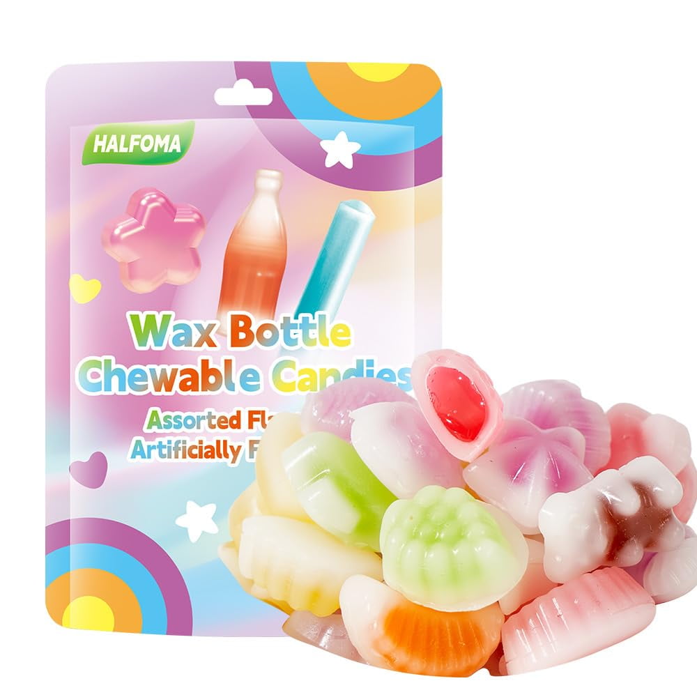 Halfoma Wax Bottle Candy with MDA05 Syrup in the middle,Assorted Fruit ...