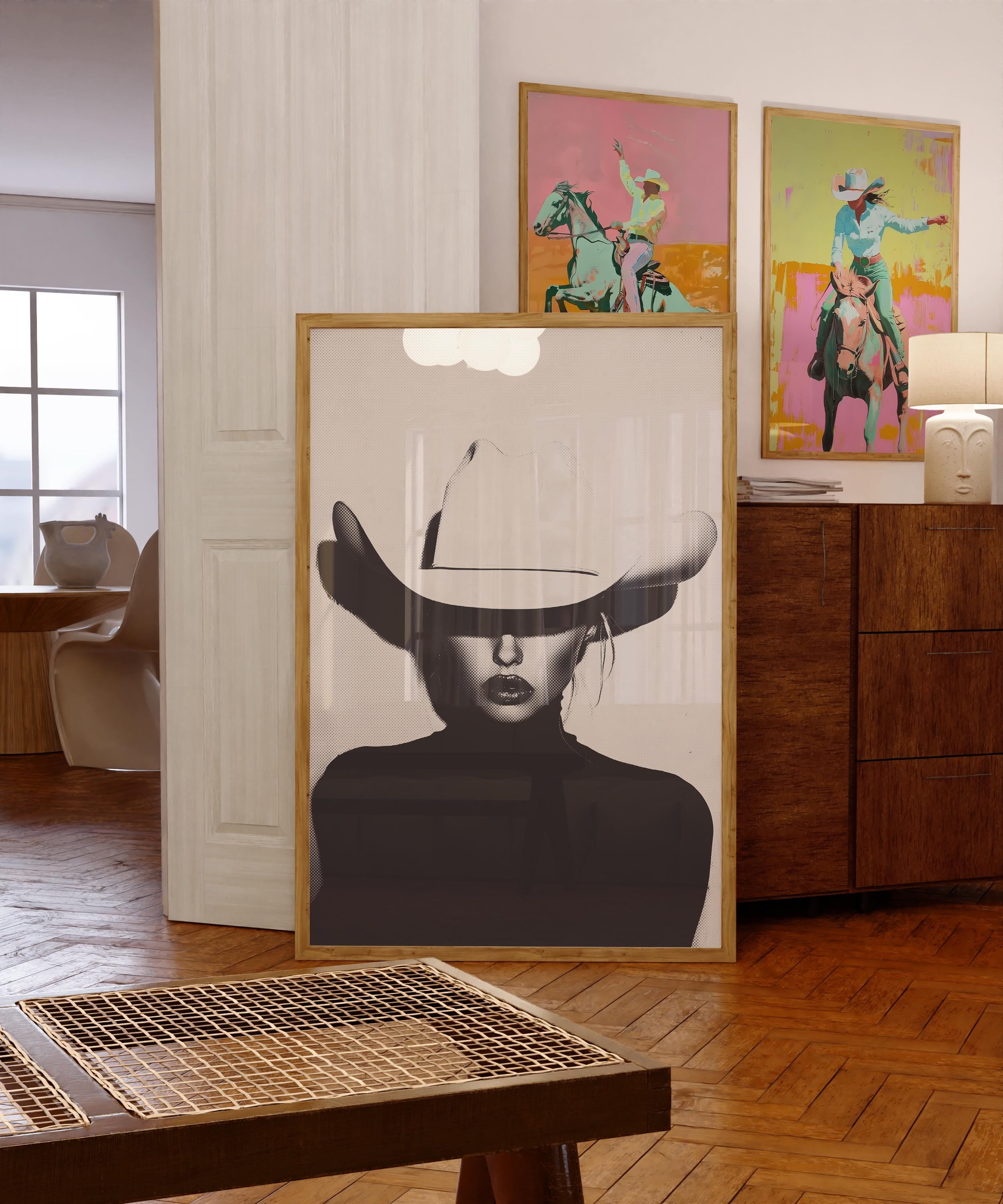 Halft0ne C0wgirl Art Print: B+W Photography, Minimalist Western Decor ...