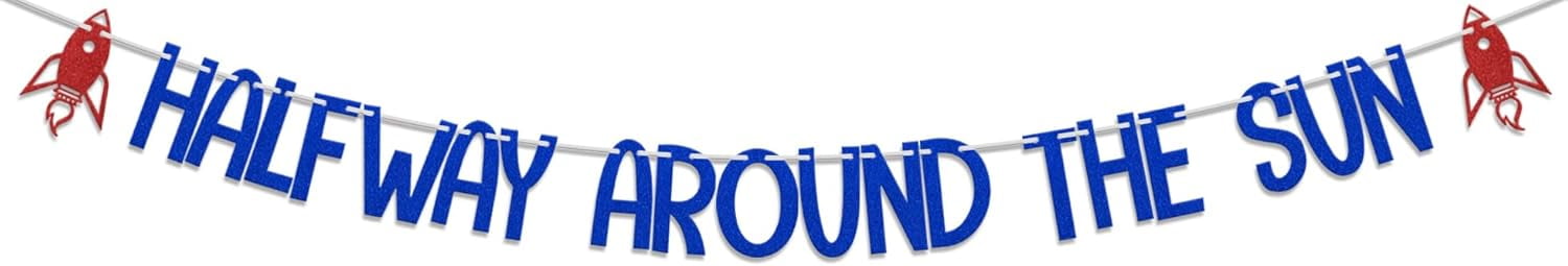 Halfway around The Sun Banner, Baby's 6 Months Birthday Decorations ...