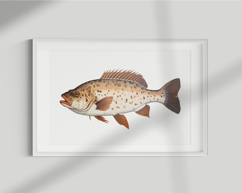 Halibut Print, Fish Print, Halibut, Wall Print, Fish Poster, Fish ...