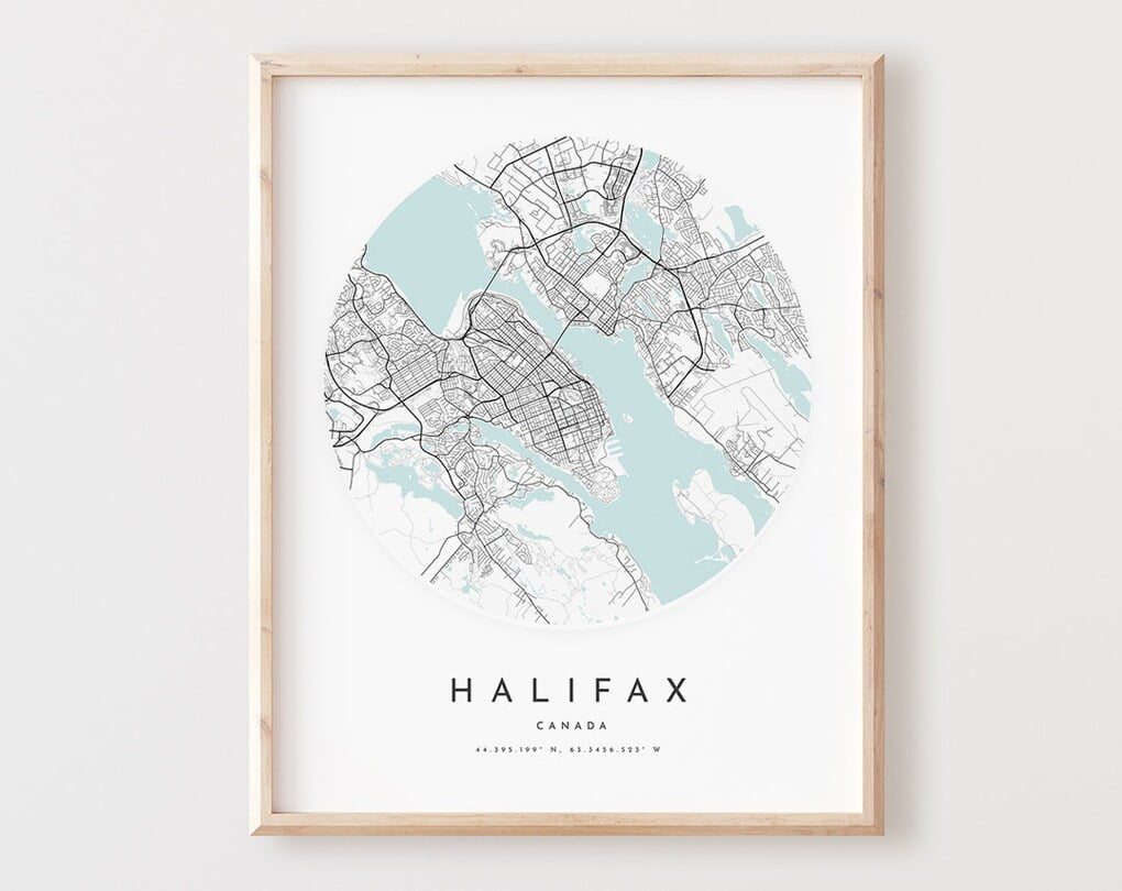Halifax Map Print, Halifax Map Poster City Wall Art, Halifax Road Map ...