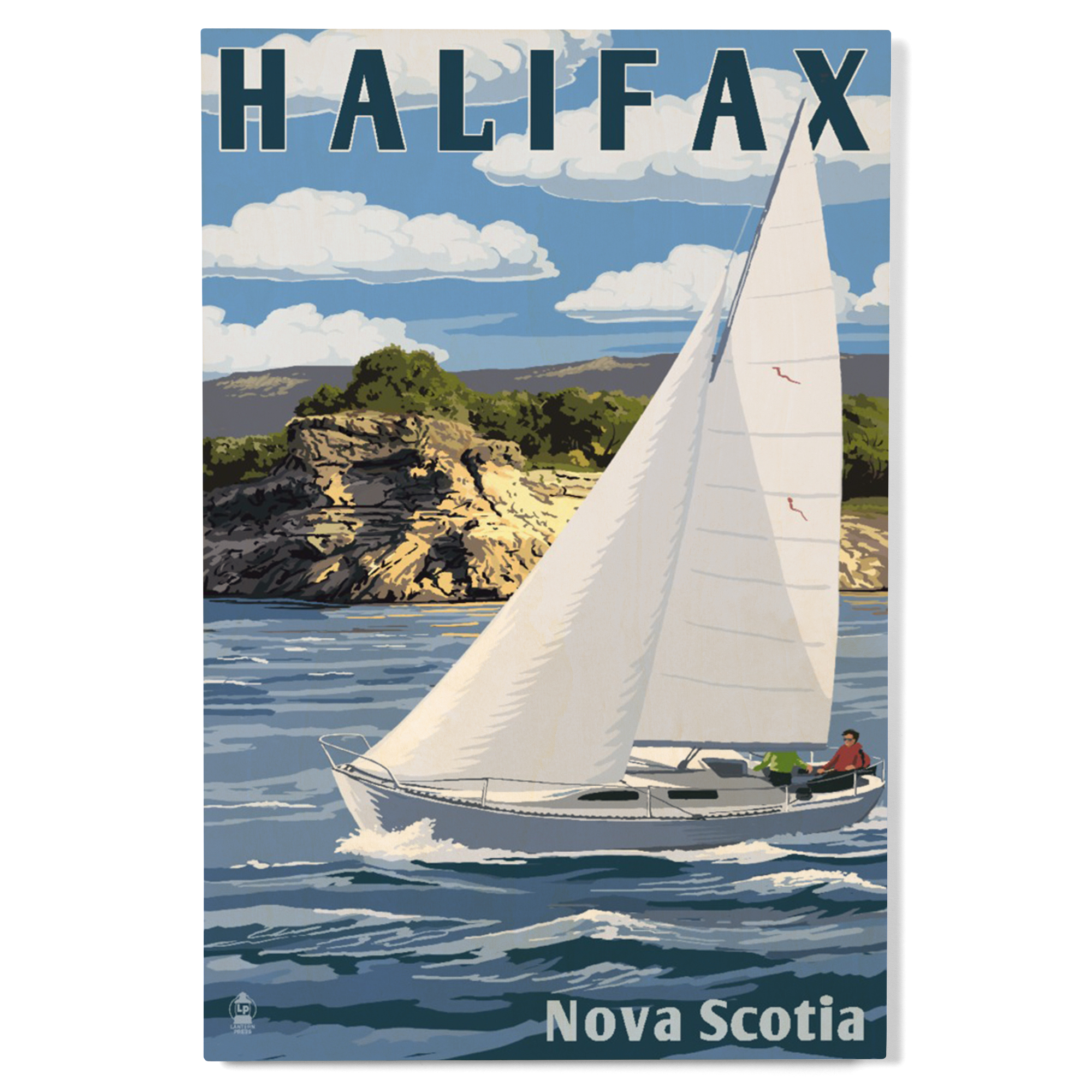 Halifax, Nova Scotia, Lake Travis Sailing Scene Birch Wood Wall Sign ...