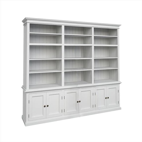 Halifax Triple Tower Hutch Librería - Distressed White with Wooden ...