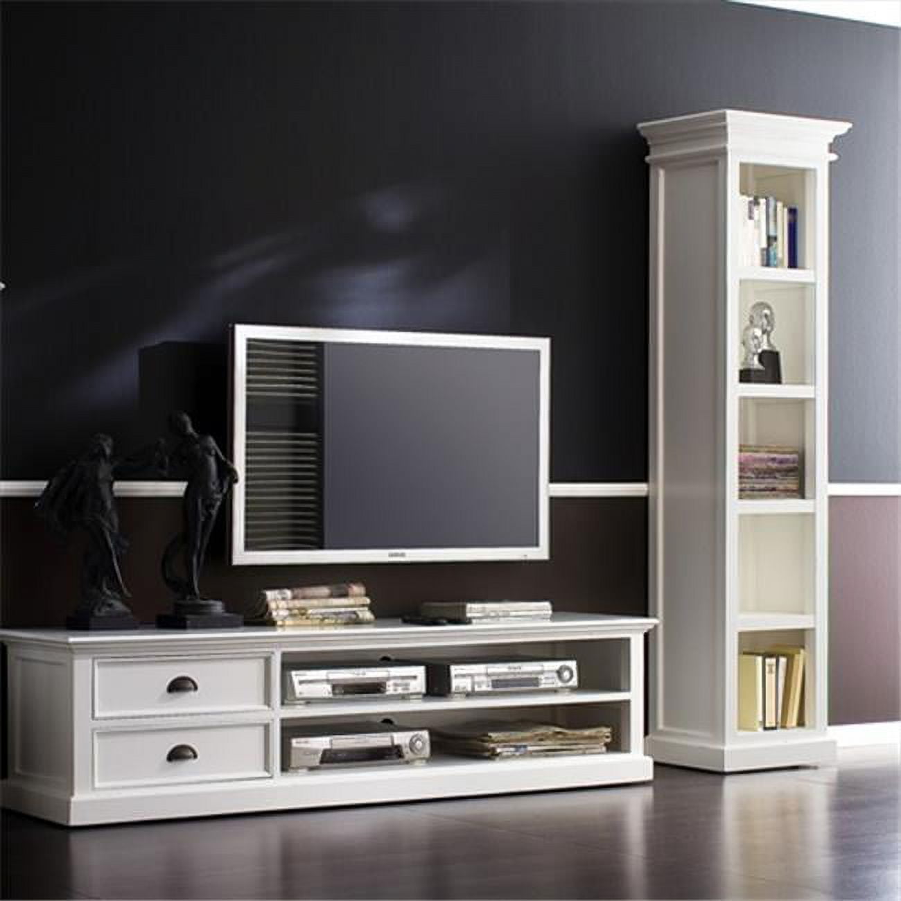 Halifax White Mahogany Tv Console And Media Center- 2 Drawers - Walmart.com