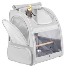 Halinfer Bird Travel Carrier Cage, Bird Travel Backpack with Stainless ...