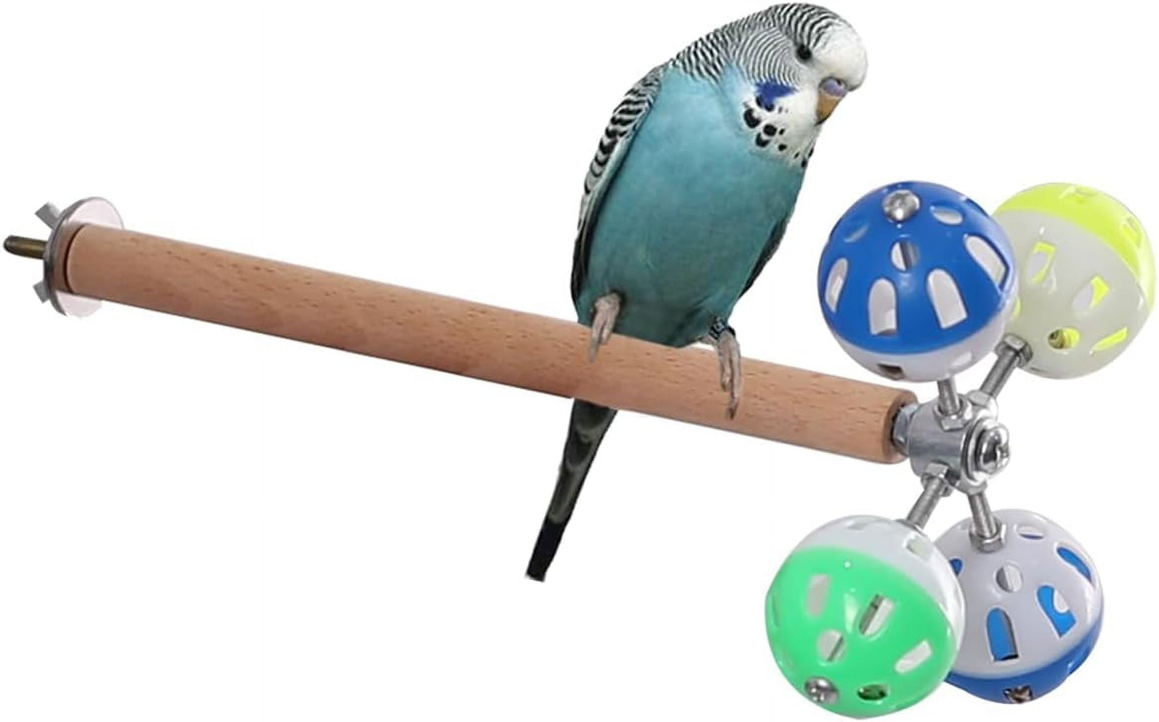 Halinfer Bird Play Stand with Rotating Balls, Perch for Parakeets ...