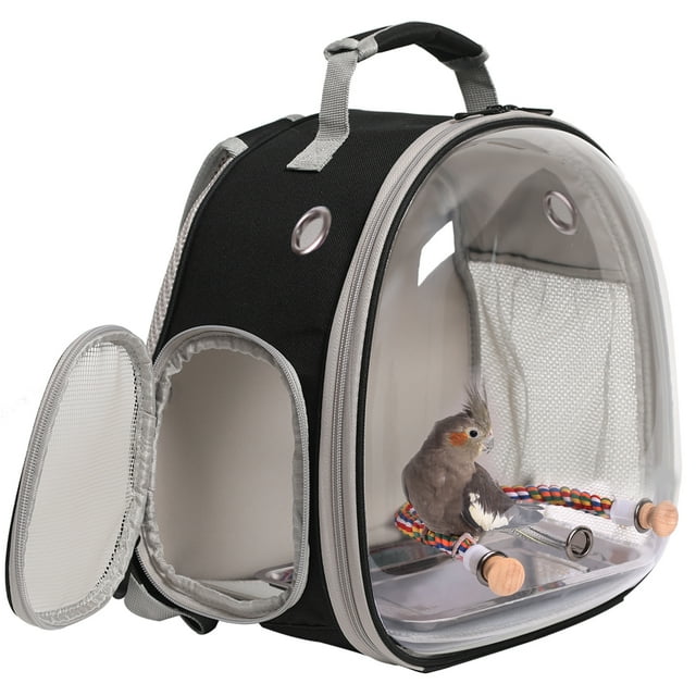 Halinfer Bird Travel Carrier Cage, Bird Travel Backpack with Stainless ...